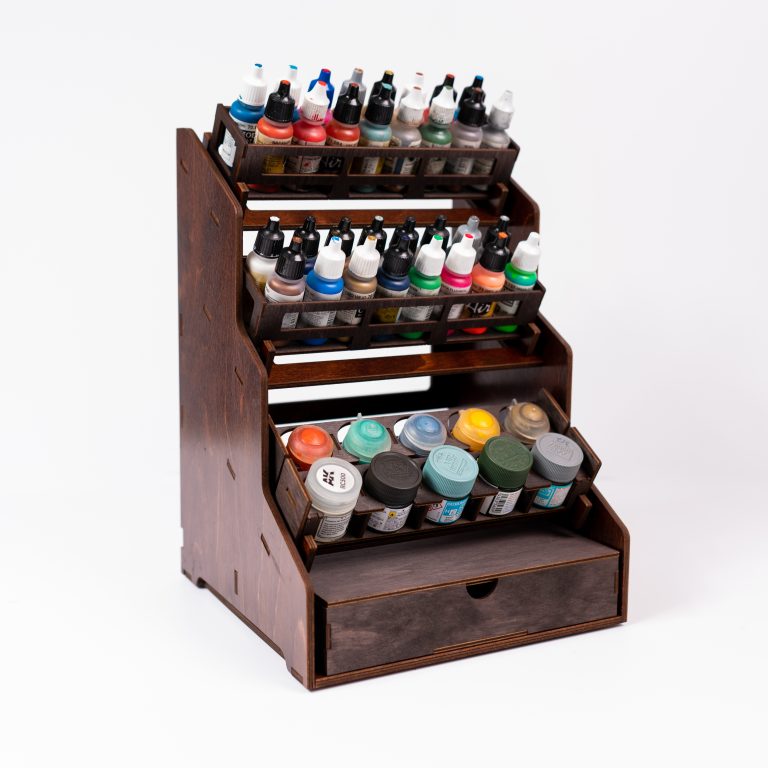 Tabletop paint stations, stands and shelves | frontierwargaming.com